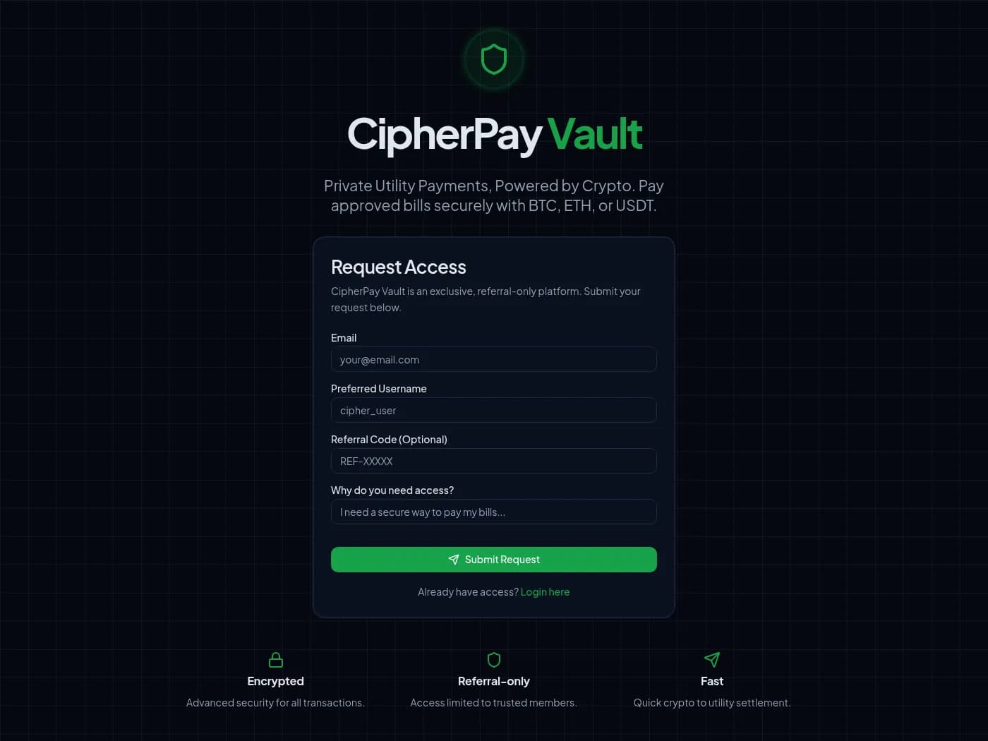 CipherPay Vault