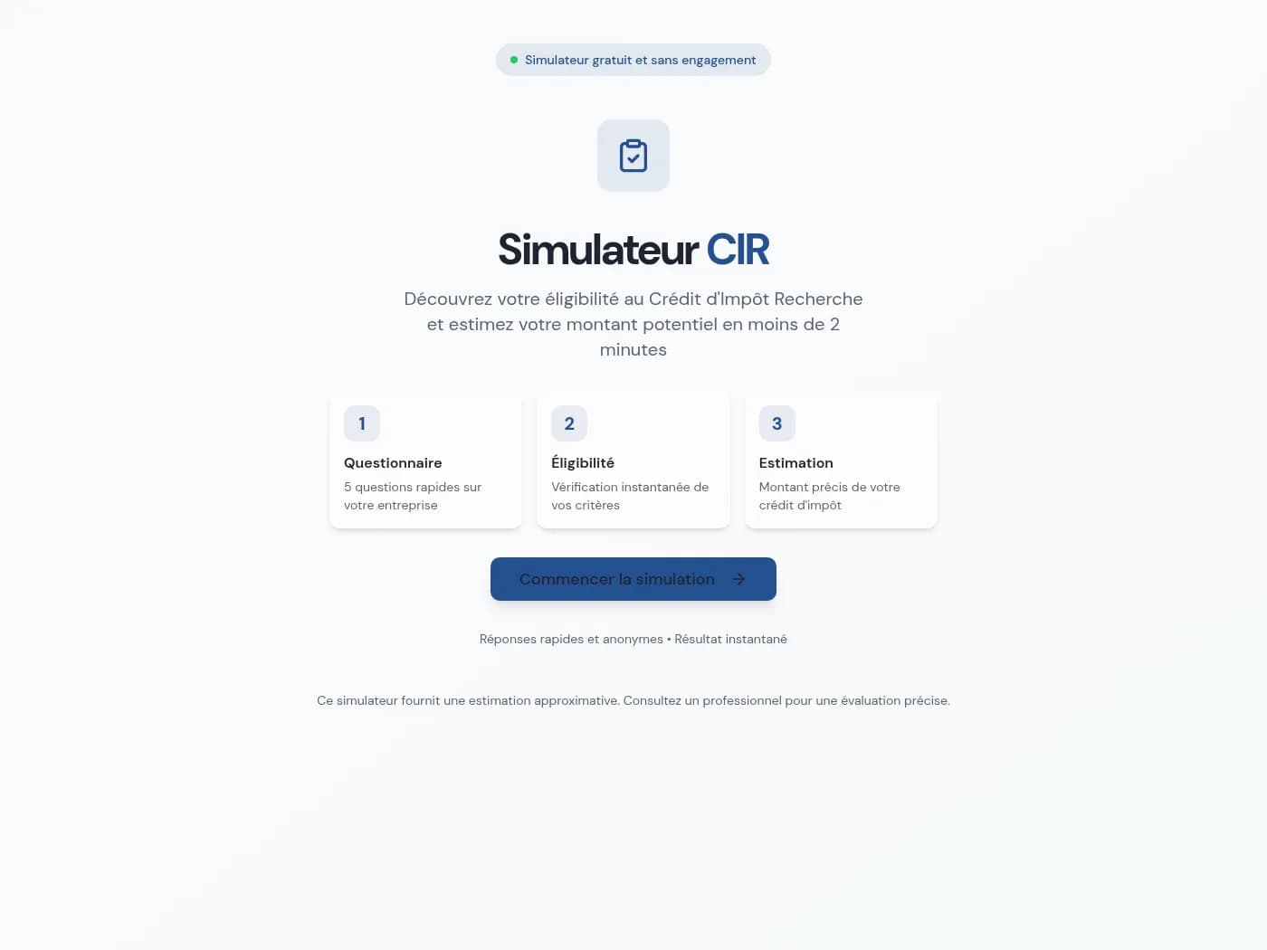 CIR Eligibility Simulator