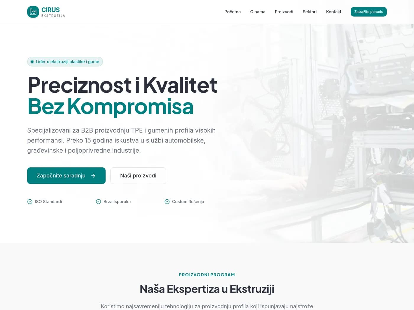 Cirus Ekstruzija Website
