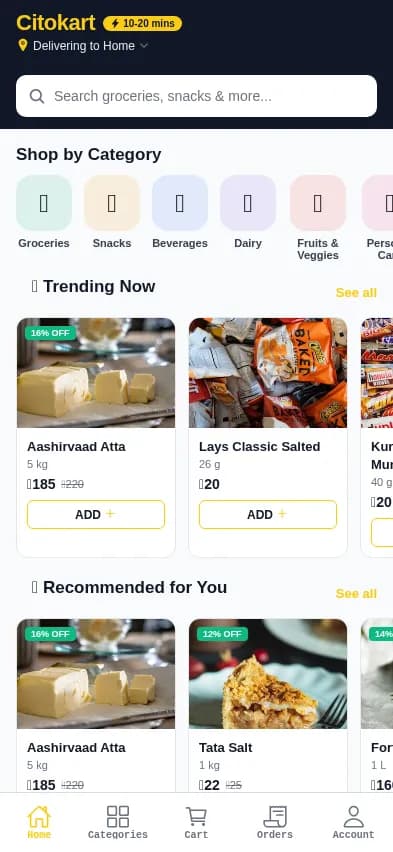 Citokart Quick-Delivery App