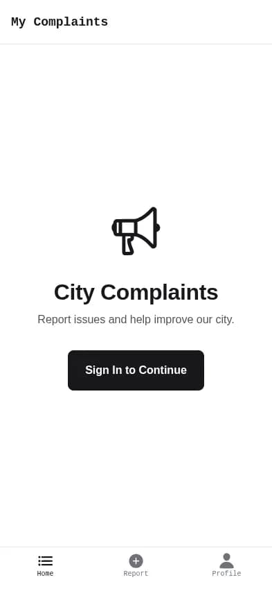 City Complaints Mobile App