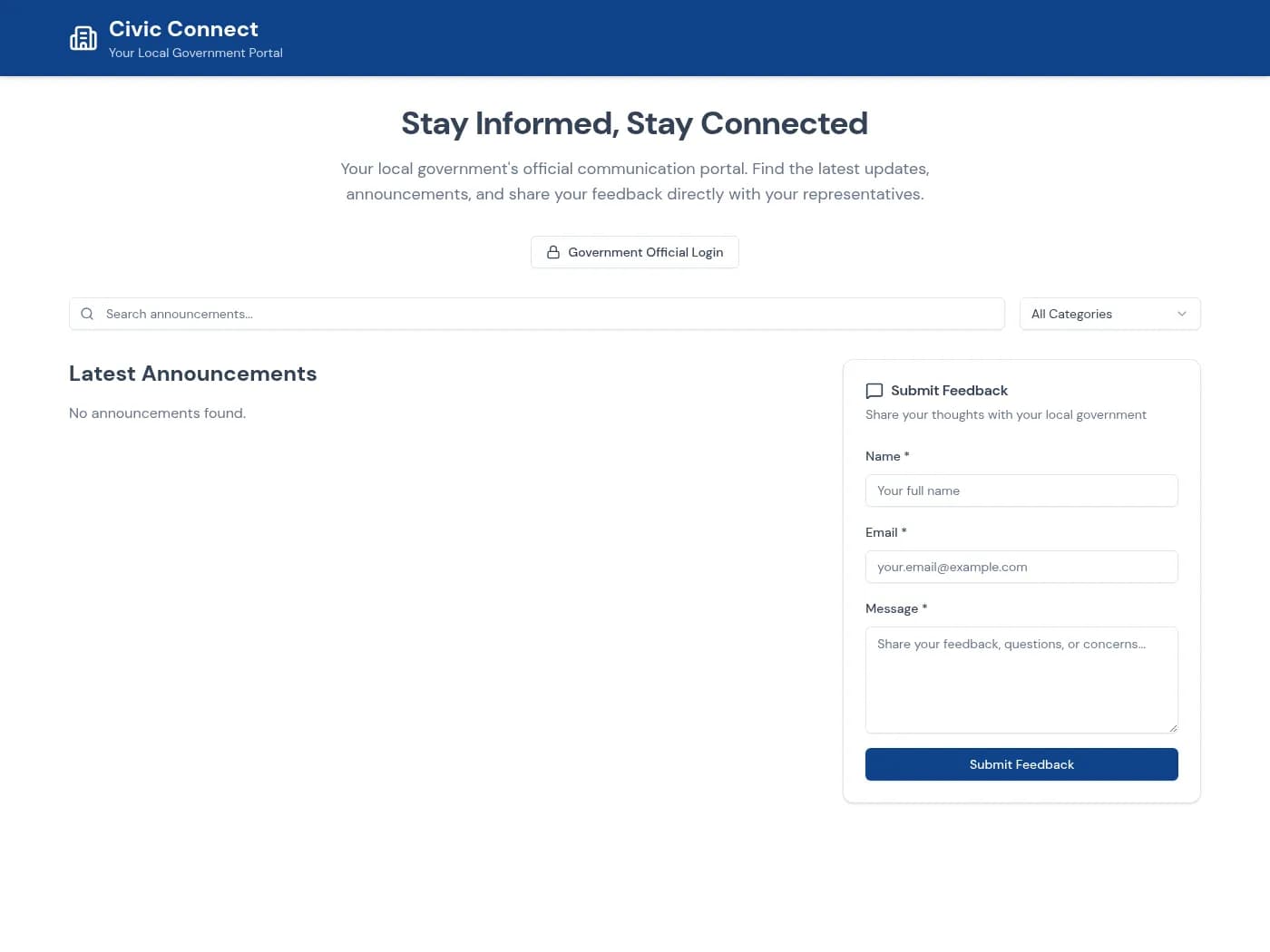 Civic Connect Portal