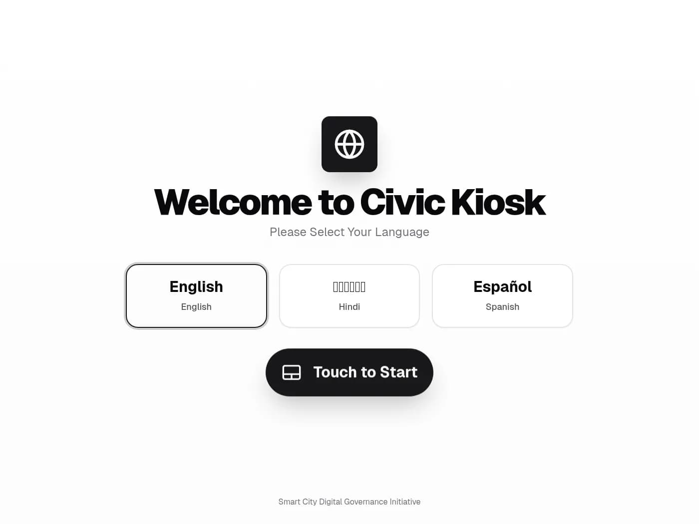 Civic Kiosk Touch UI