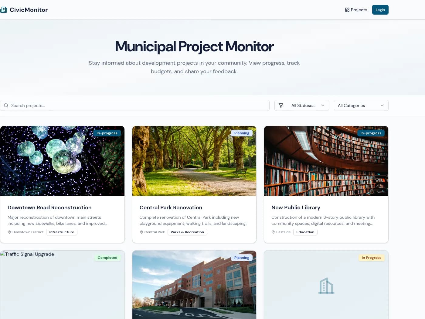 Civic Project Monitor