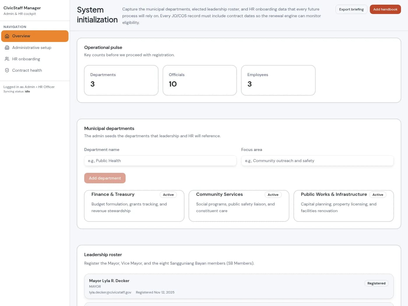 CivicStaff Manager