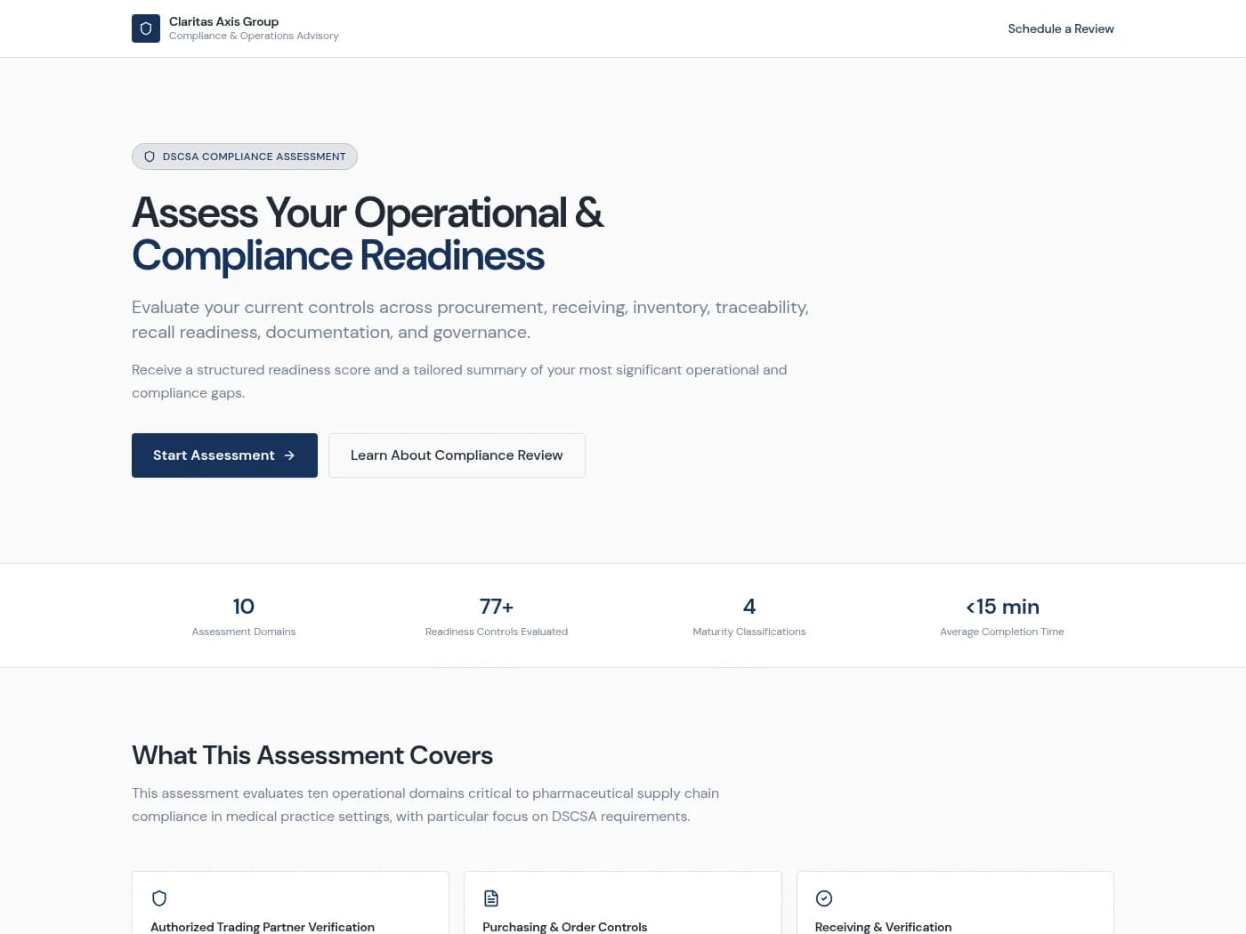 Claritas Compliance Assessment