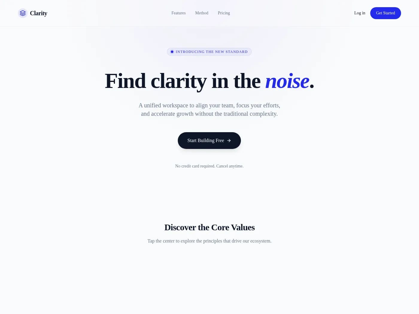 Clarity Hero Landing