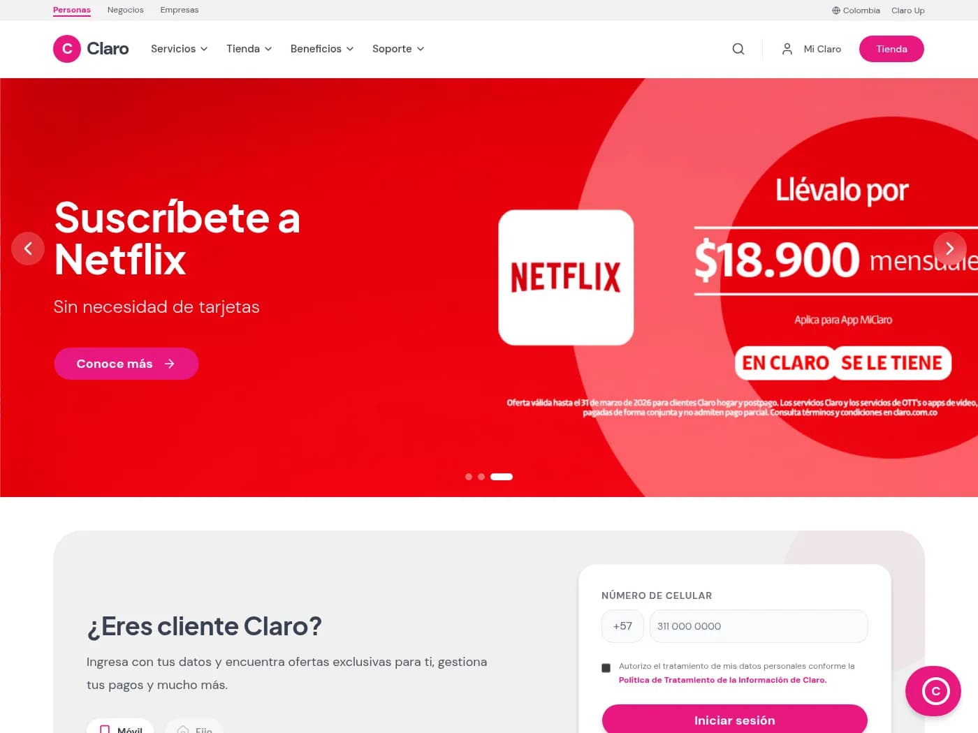 Claro Web Clone