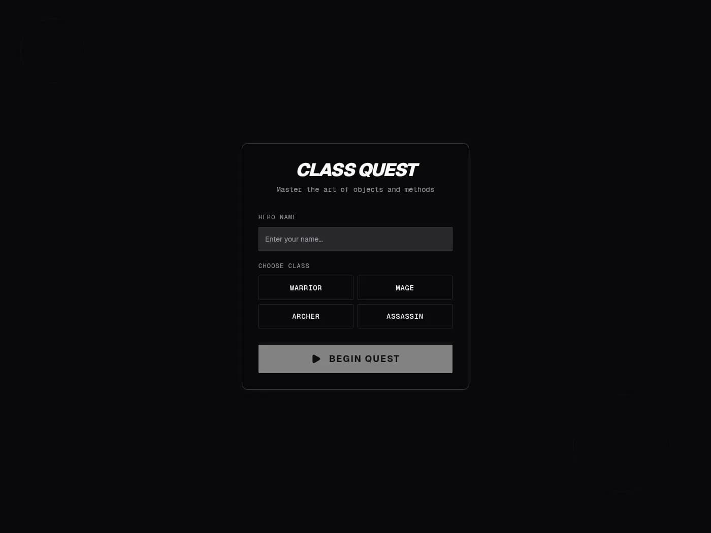 Class Quest RPG