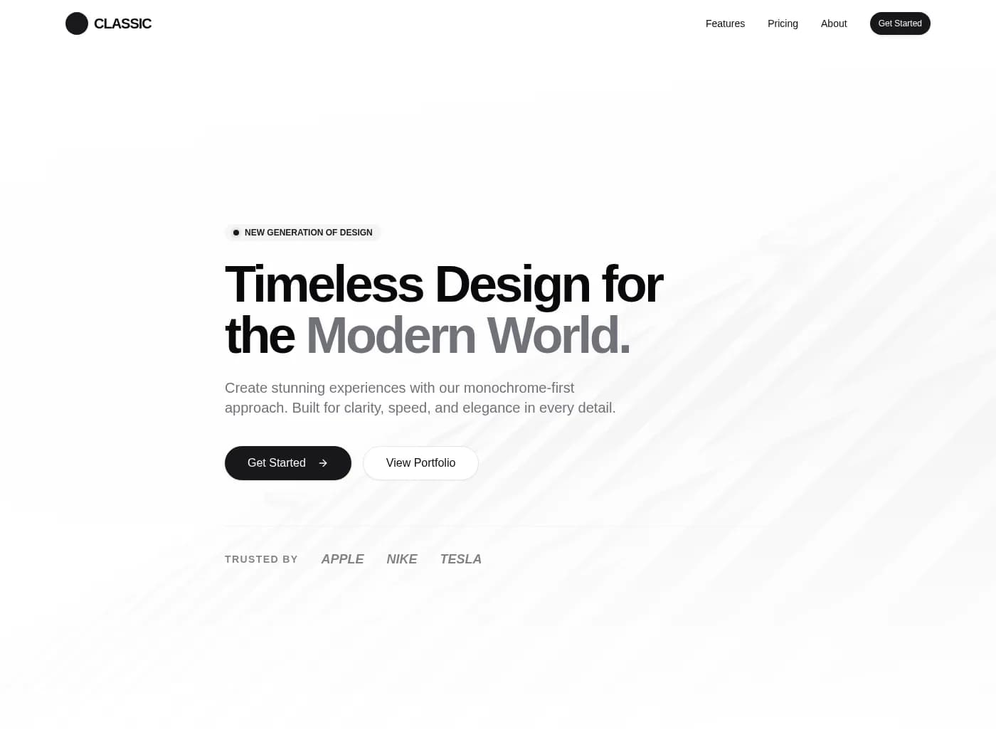 Classic Landing Page