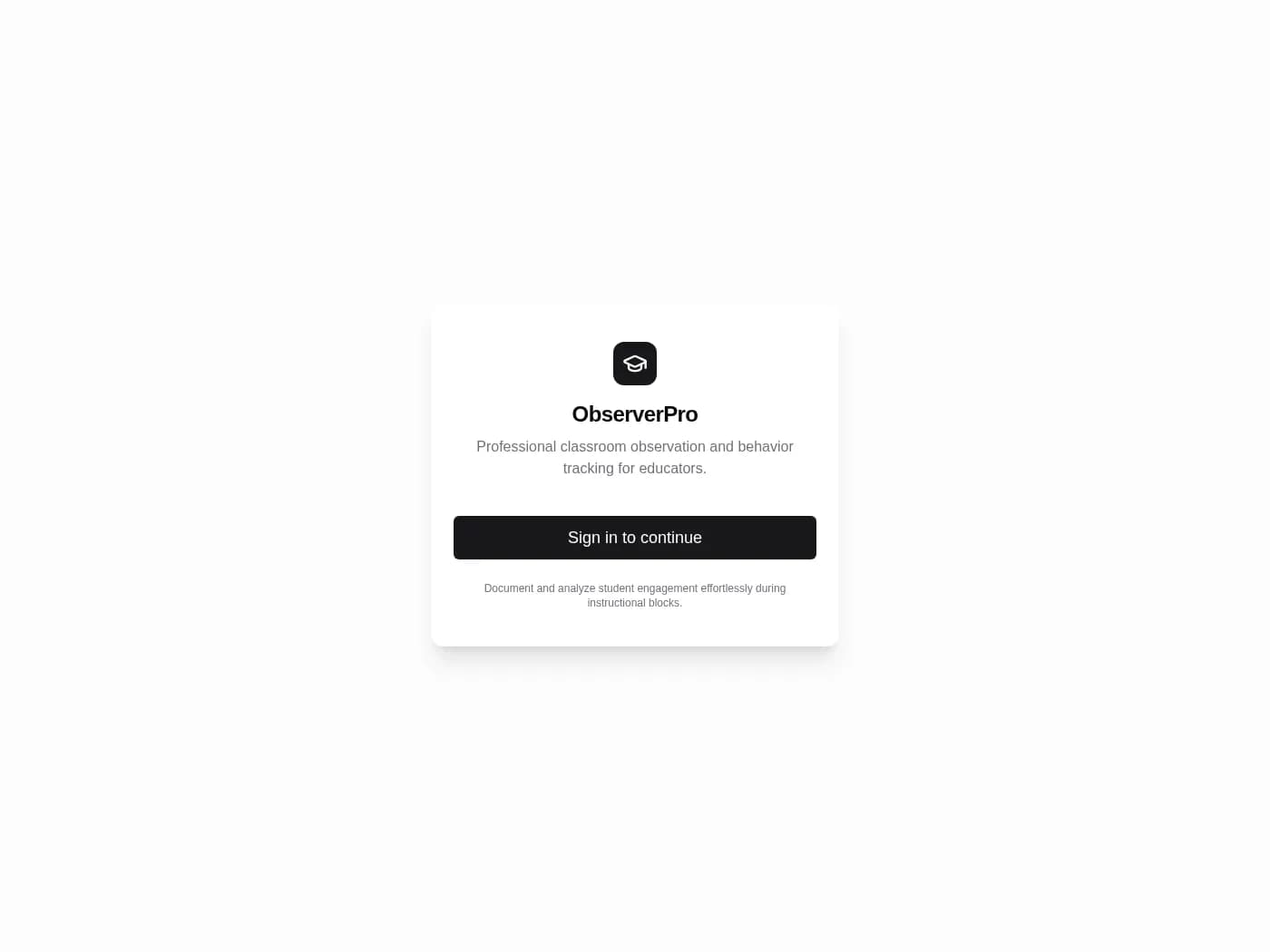 Classroom Observation Tracker