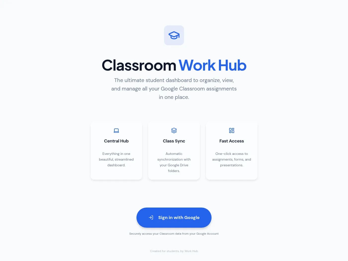 Classroom Work Hub