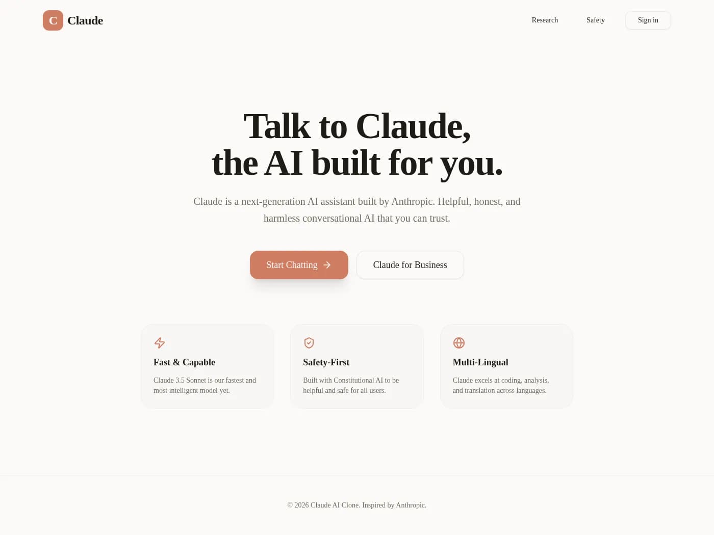 Claude AI Clone