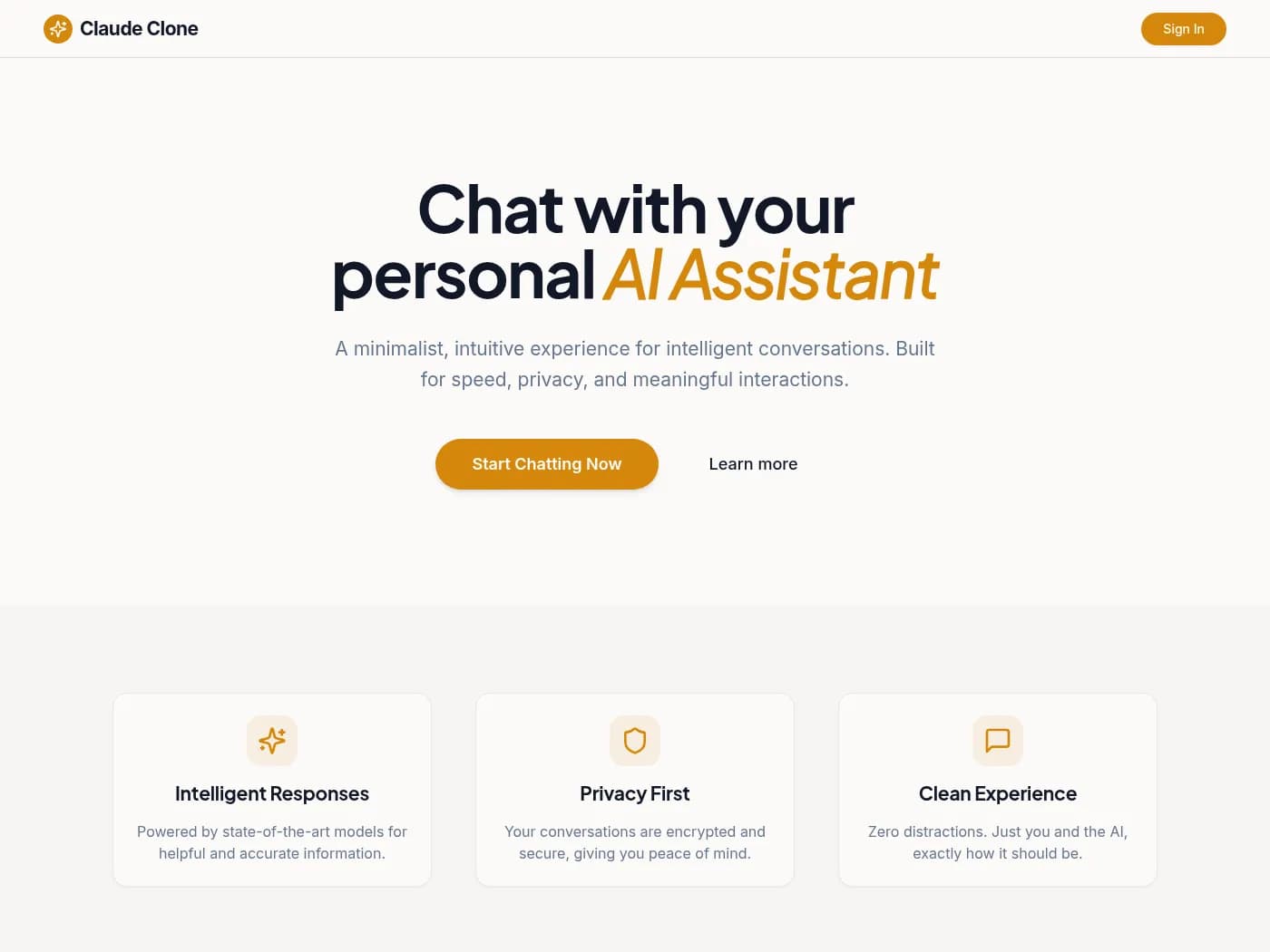 Claude AI Chat Clone