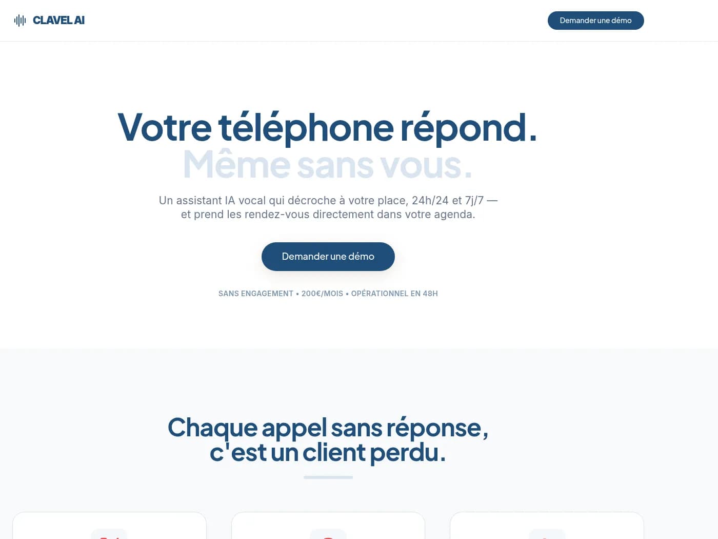 Clavel AI SaaS Landing