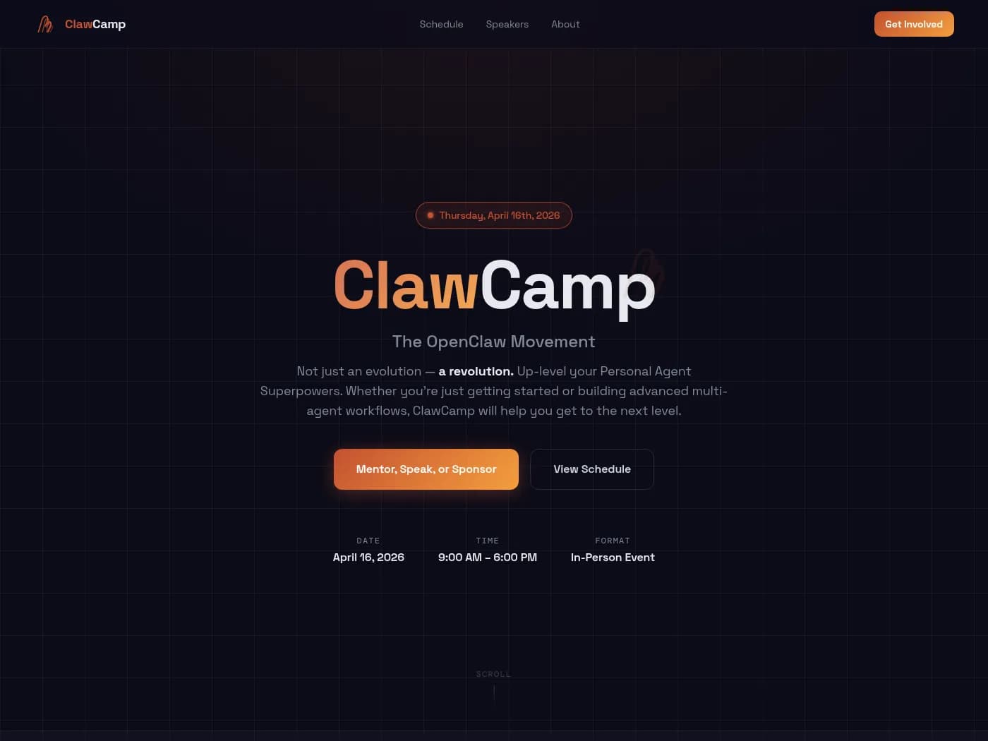 ClawCamp Event Portal