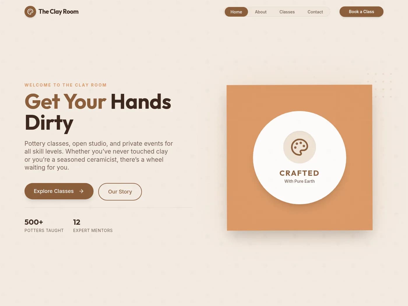 Clay Room Landing Page