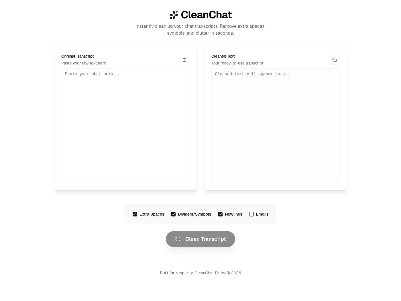CleanChat Editor