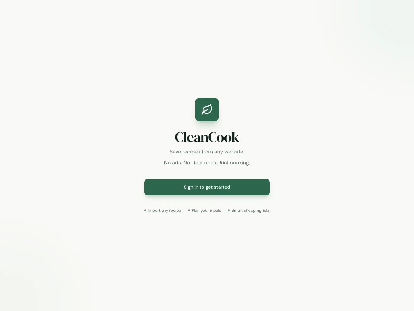 CleanCook Recipe Manager
