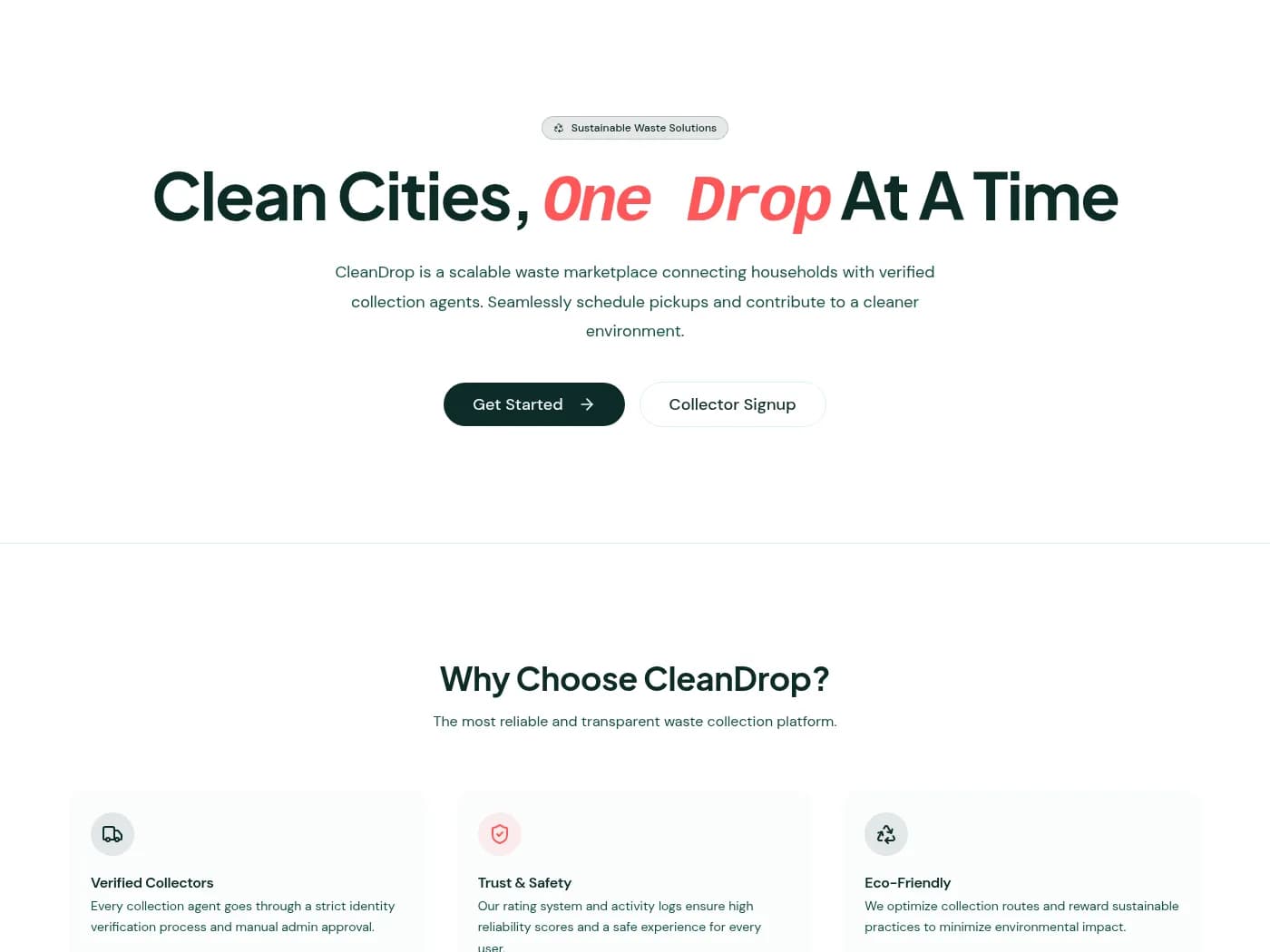 CleanDrop Waste Marketplace