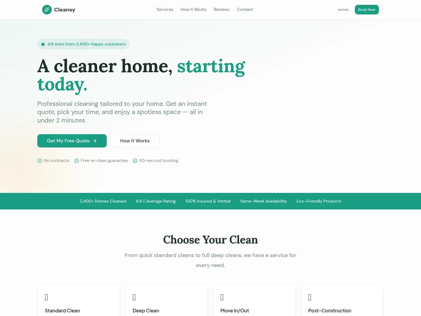 Cleansy Booking Platform