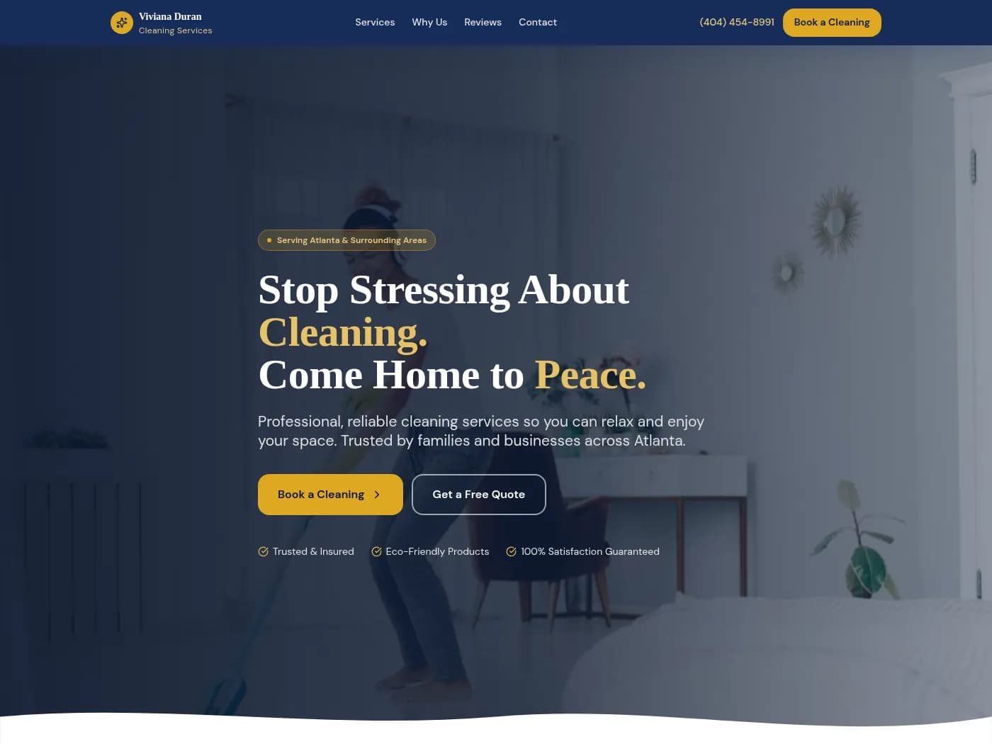 Viviana Cleaning Landing Page