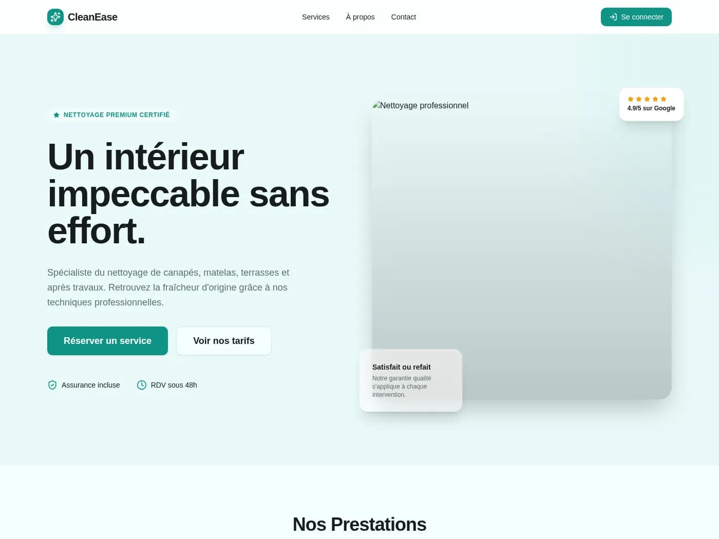 CleanEase Booking Site