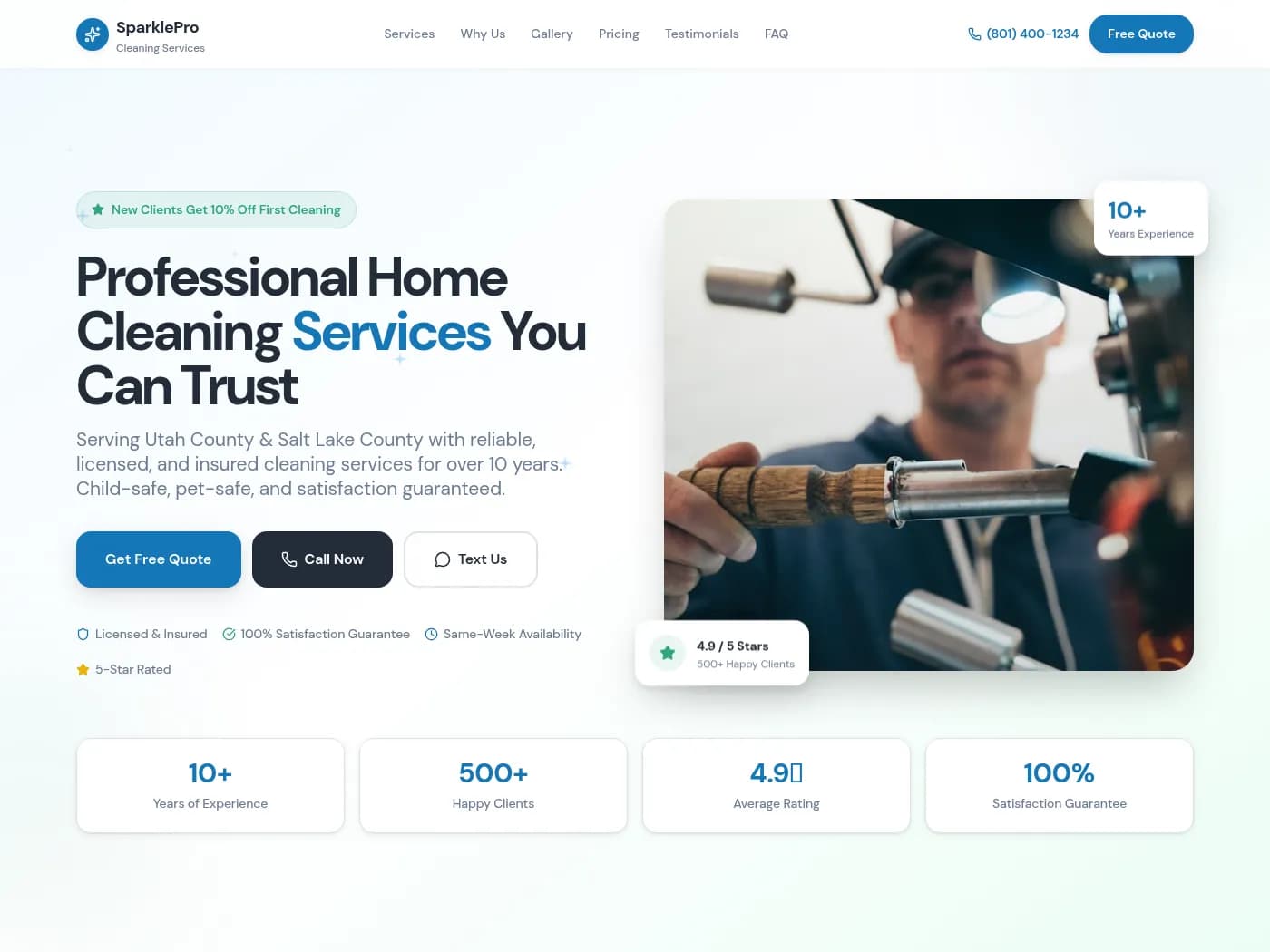 SparklePro Cleaning Website