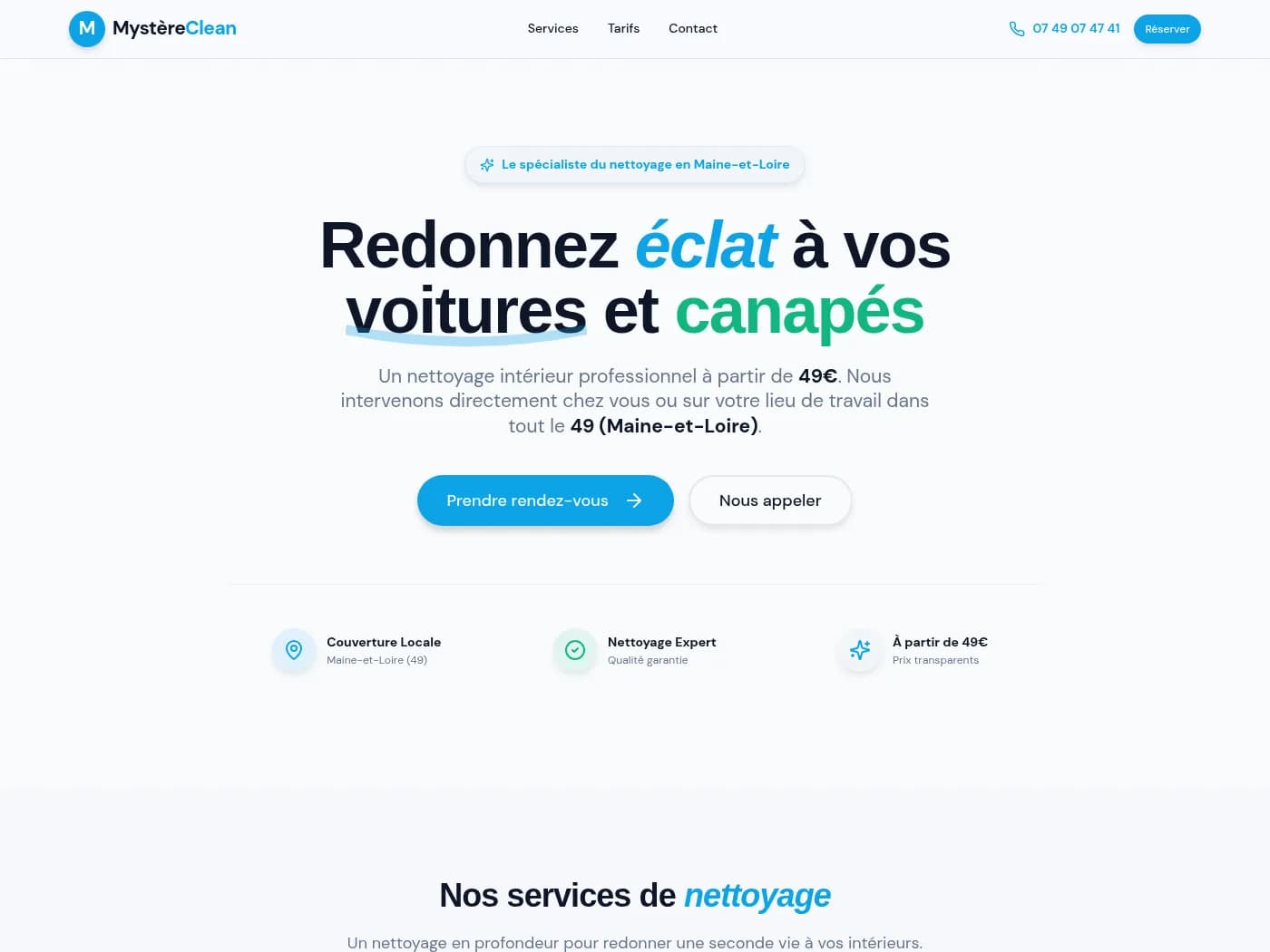 MystèreClean Booking Site