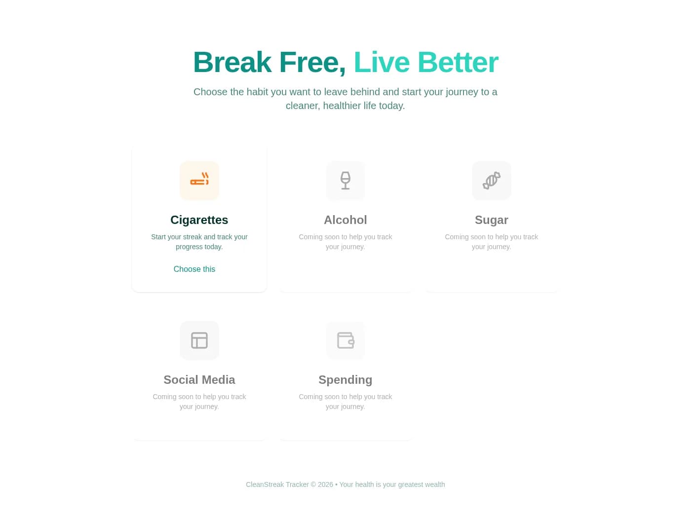 CleanStreak Tracker