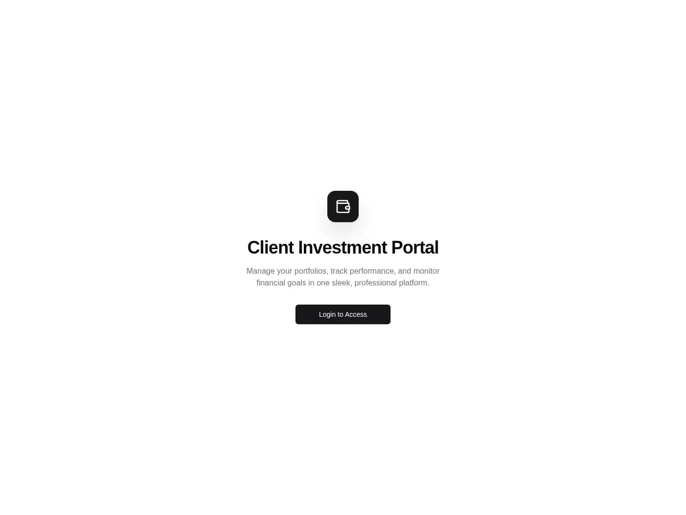 Client Investment Portal