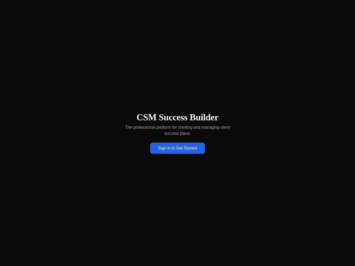 Client Success Plan Builder