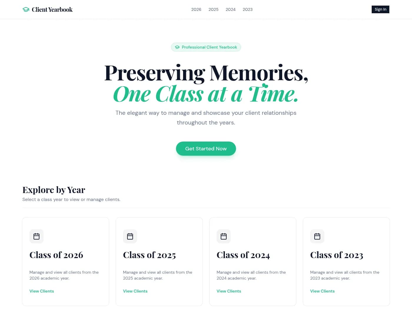 Client Yearbook App