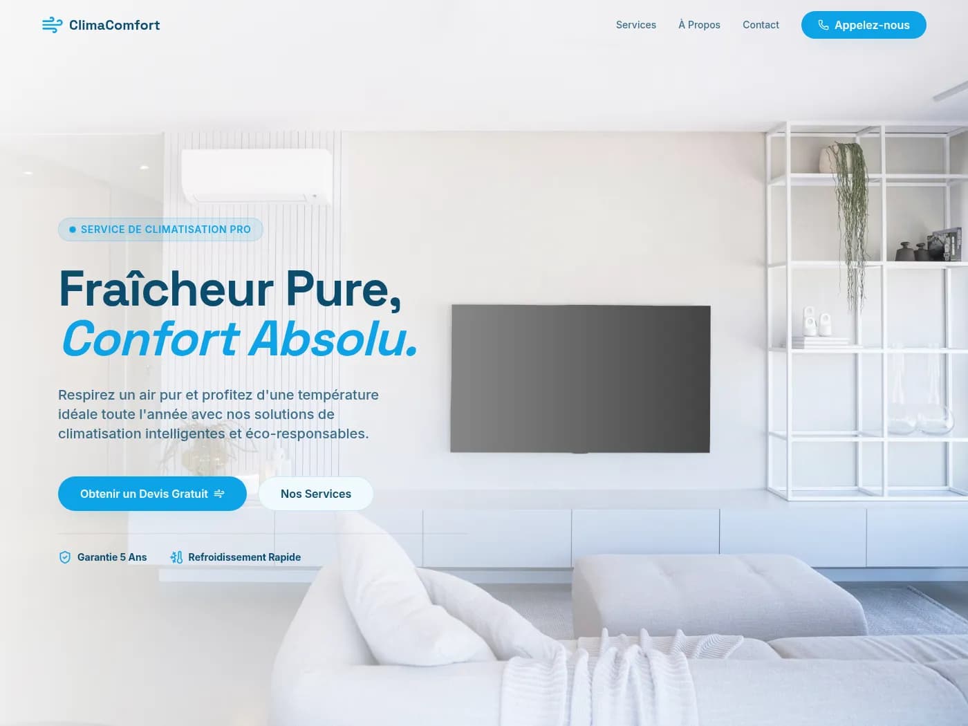 Climatisation Landing Page