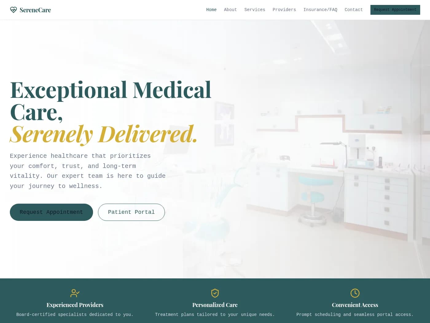 SereneCare Clinic Website