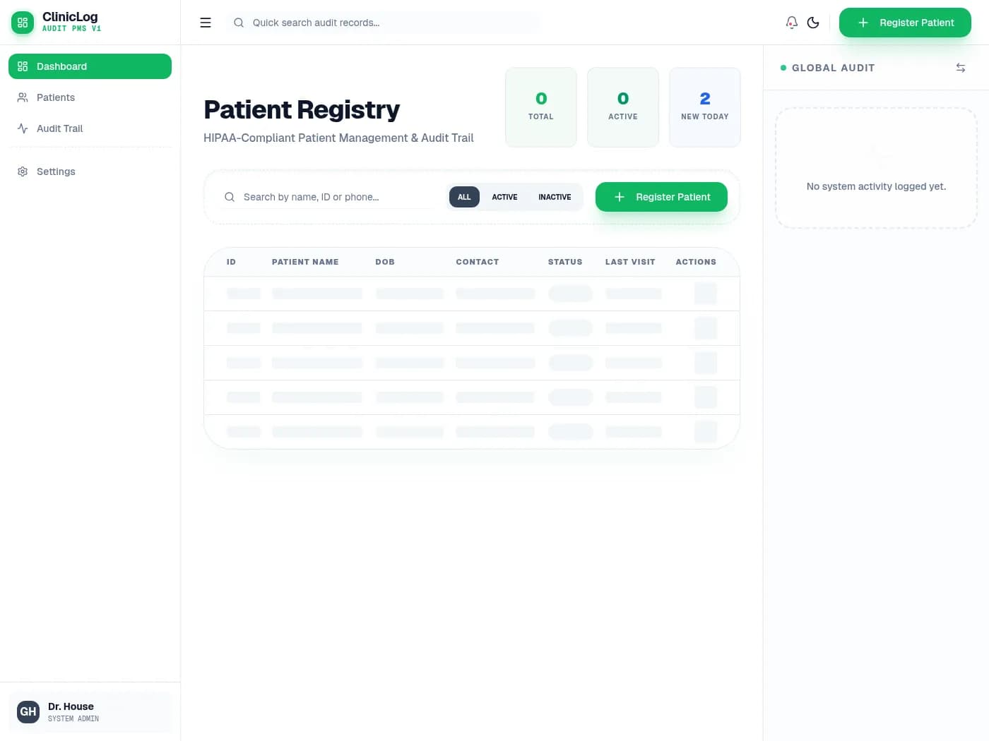 ClinicLog PMS