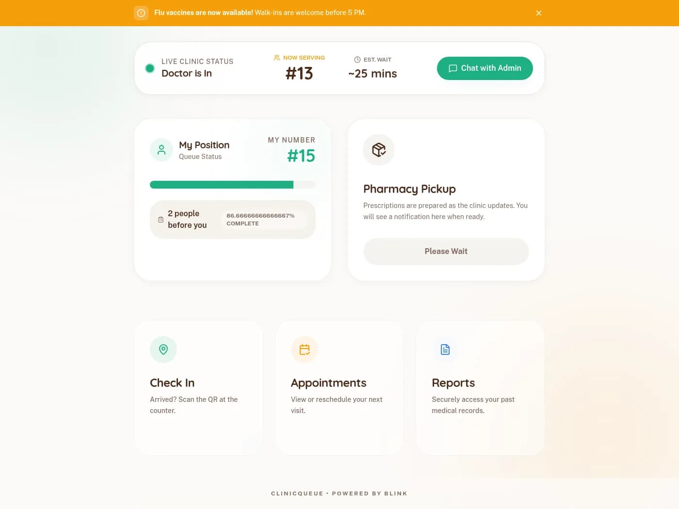ClinicQueue UI