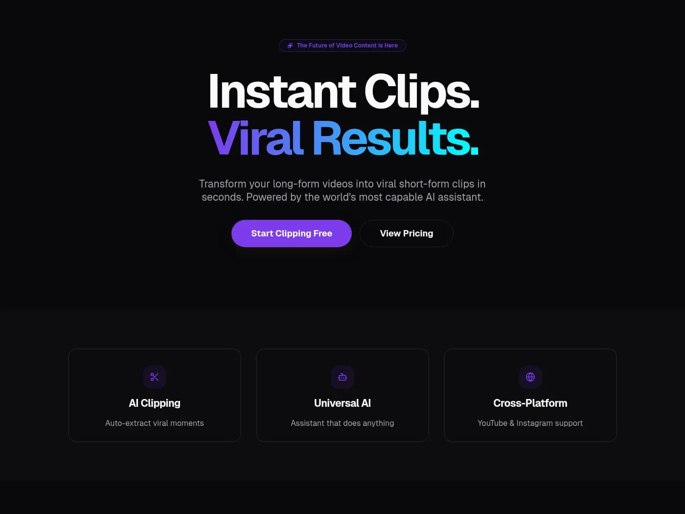 ClipGenius AI Website