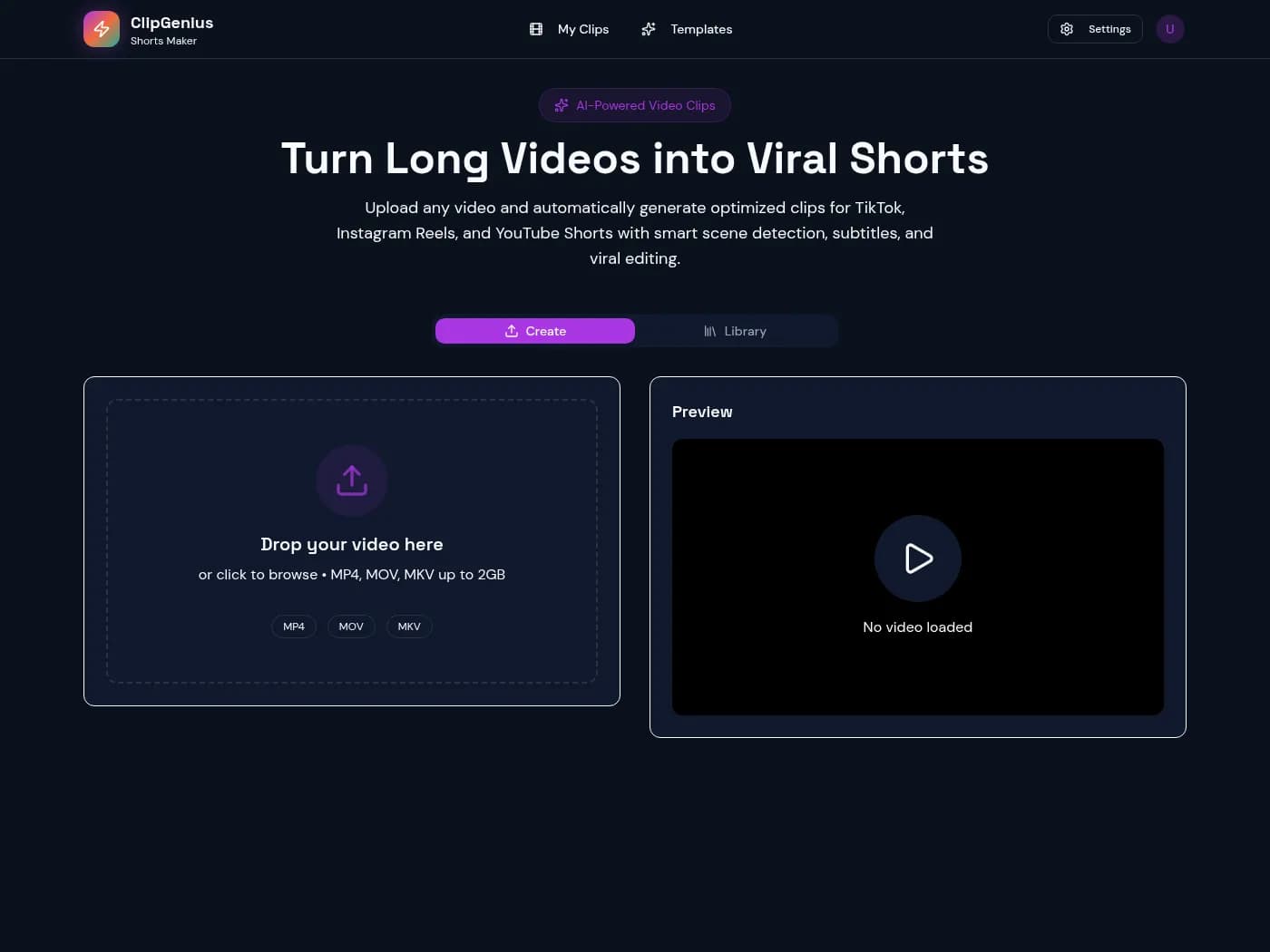 ClipGenius Shorts Maker