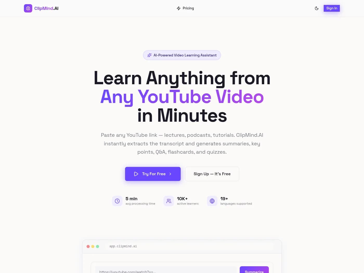ClipMind.AI Learning Assistant