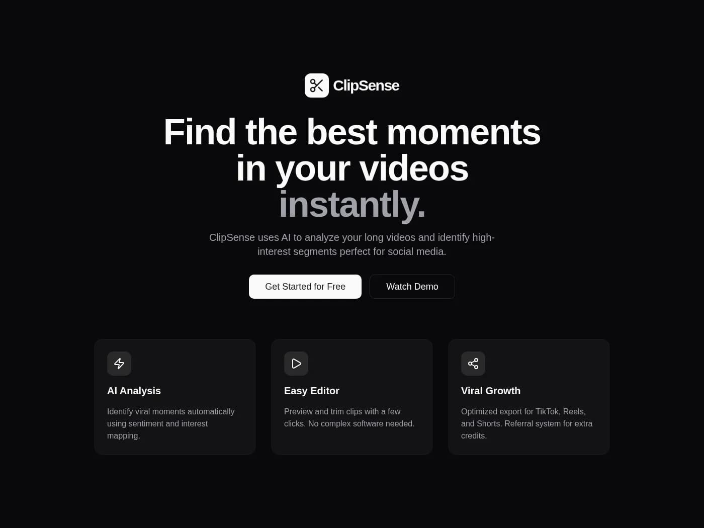 ClipSense AI Dashboard