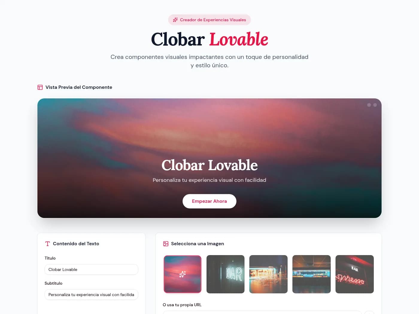 Clobar Lovable Image Bar