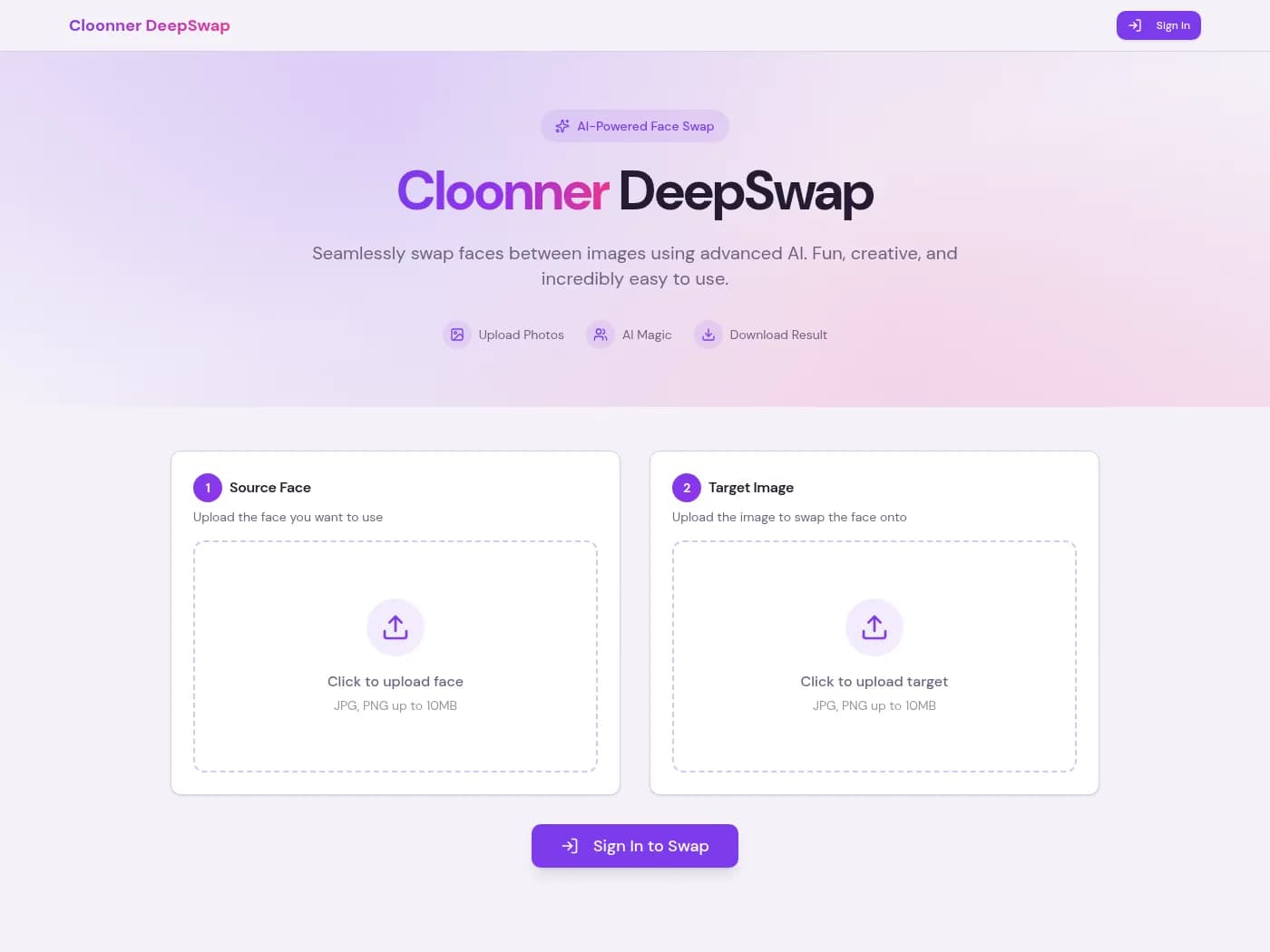 Cloonner DeepSwap App