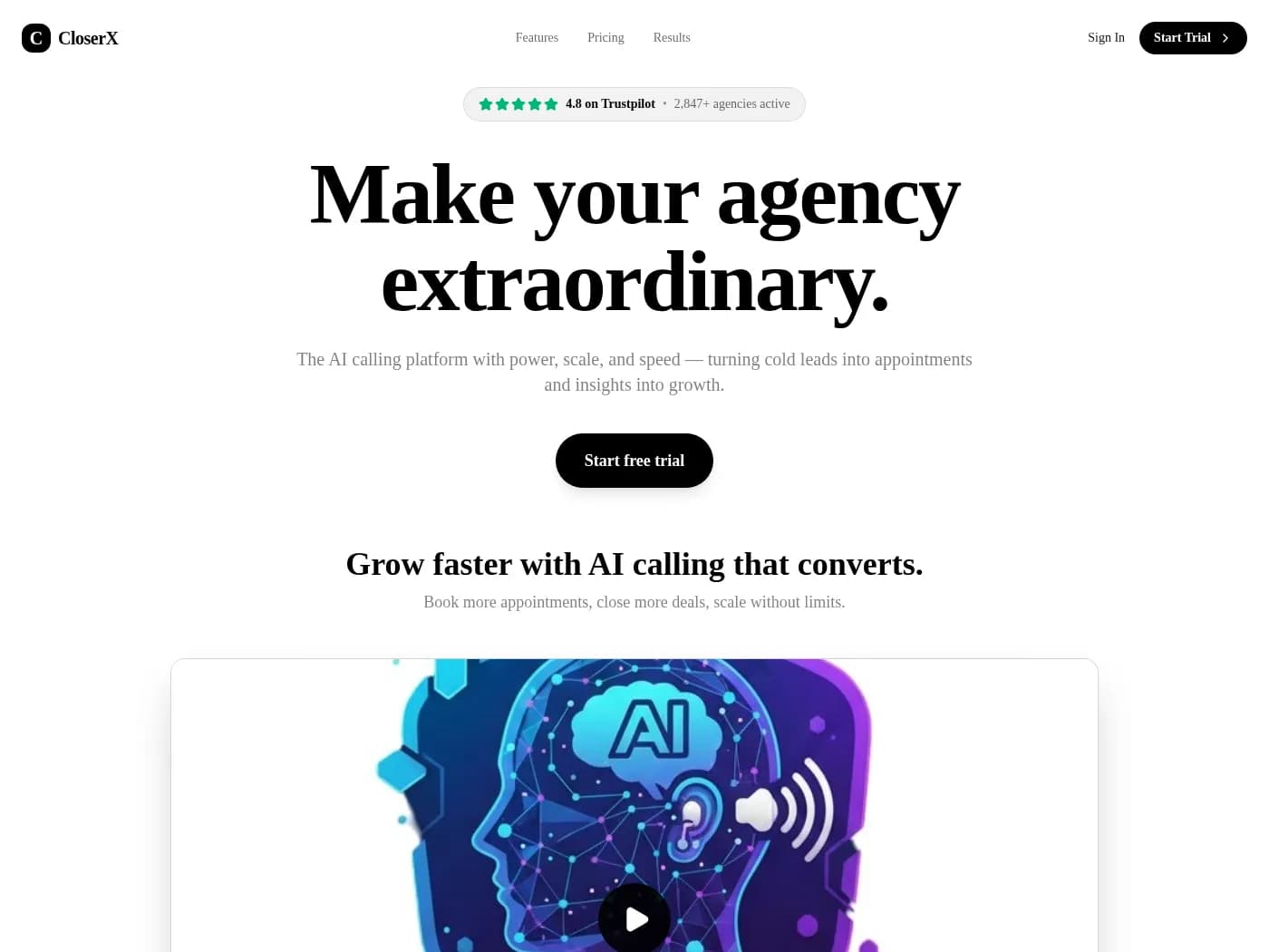 CloserX AI Landing