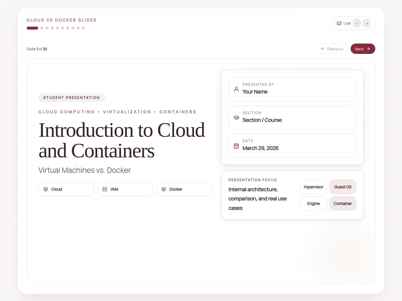 Cloud vs Docker Slides