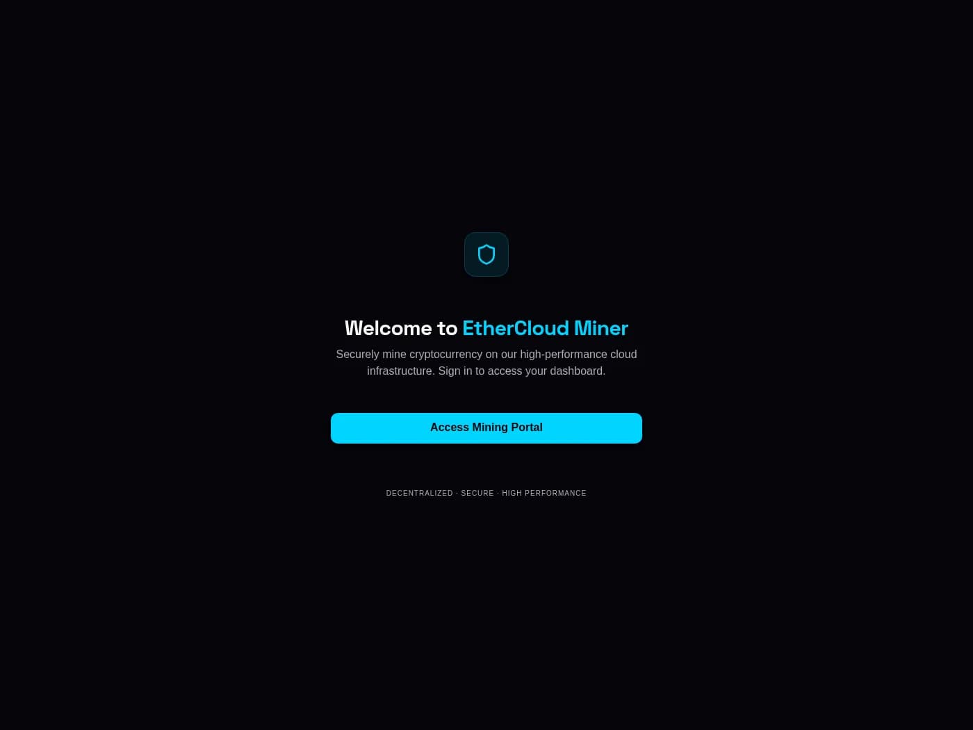 Cloud Miner Portal