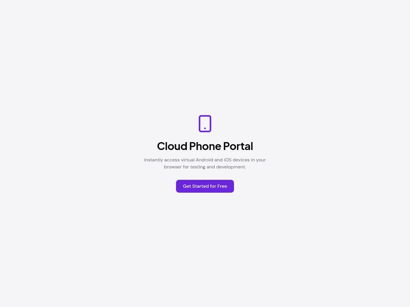 Cloud Phone Portal