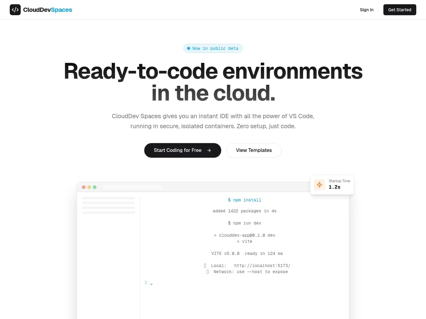 CloudDev Spaces