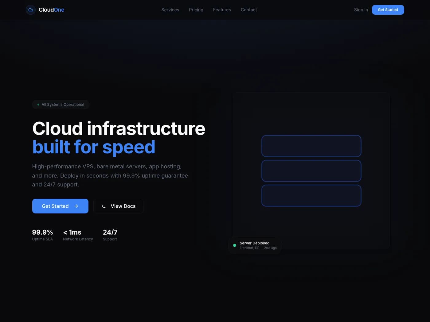CloudOne Landing Page