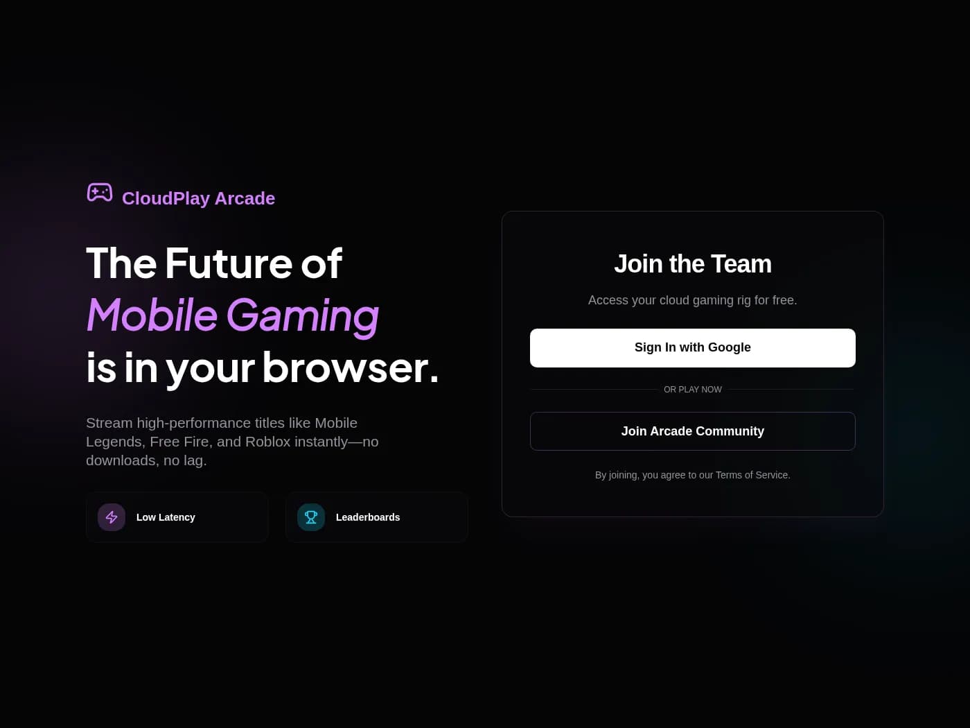 CloudPlay Arcade